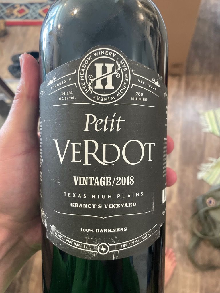 2018 Hye Meadow Winery Petit Verdot, USA, Texas, Texas High Plains ...