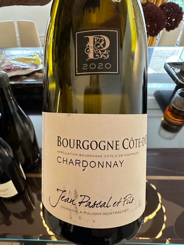 2020 Domaine Jean Pascal et Fils Bourgogne Côte d'Or Blanc, France ...