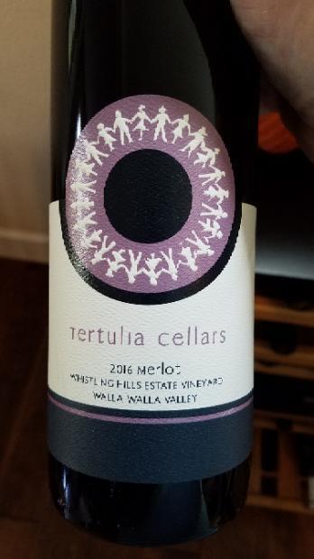 2016 Tertulia Cellars Merlot Whistling Hills Estate Vineyard, USA ...