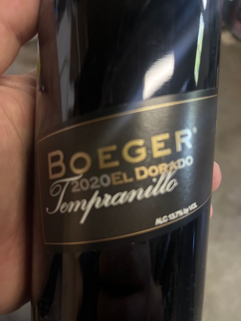 2020 Boeger Winery Tempranillo, USA, California, Sierra Foothills, El ...