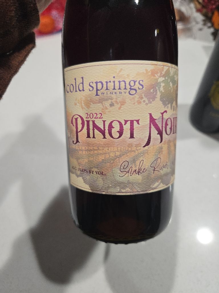 2016 Cold Springs Winery Pinot Noir Idaho, USA, Idaho, Snake River ...