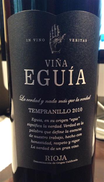 2010 Viña Eguía Rioja, Spain, La Rioja, Rioja - CellarTracker
