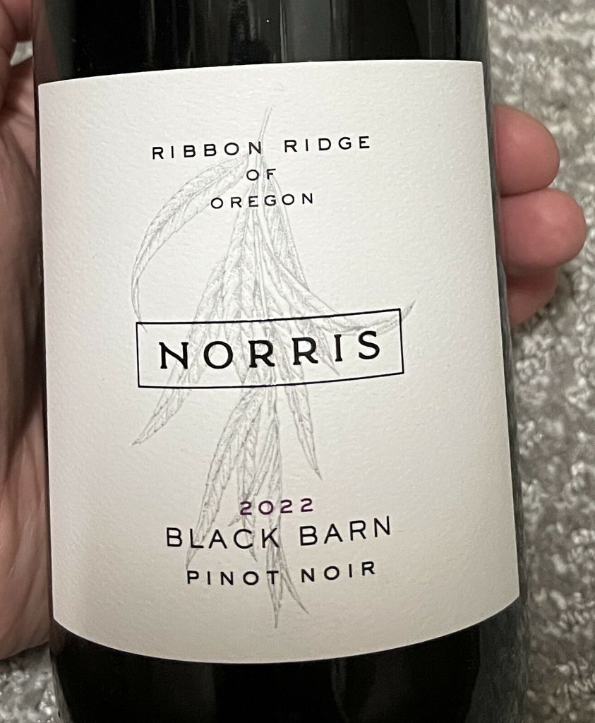 2022 Norris Estate Pinot Noir Black Barn, USA, Oregon, Willamette Valley, Ribbon Ridge ...