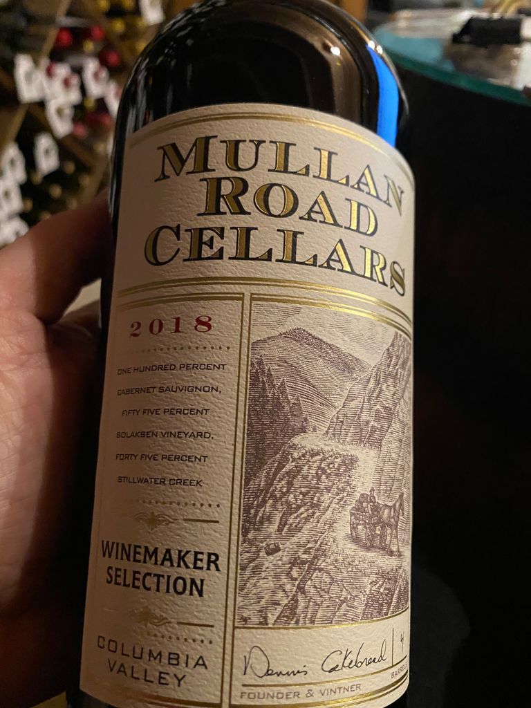 2018 Mullan Road Cellars Cabernet Sauvignon Winemaker Selection, USA, Washington, Columbia ...