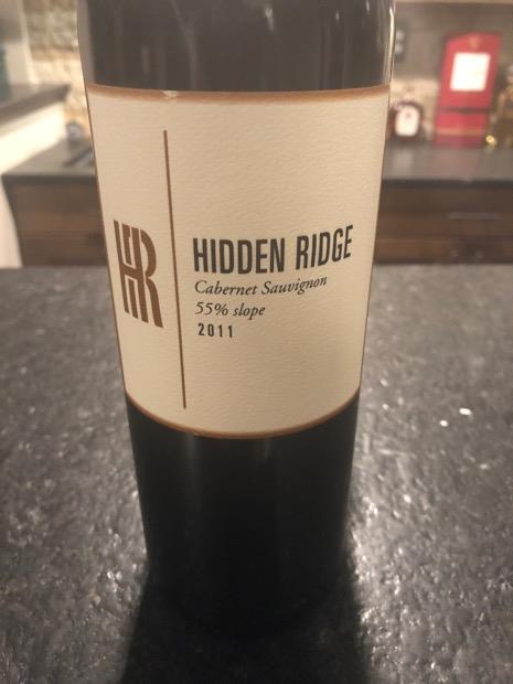 2011 Hidden Ridge Cabernet Sauvignon 55% slope, USA, California, Sonoma ...