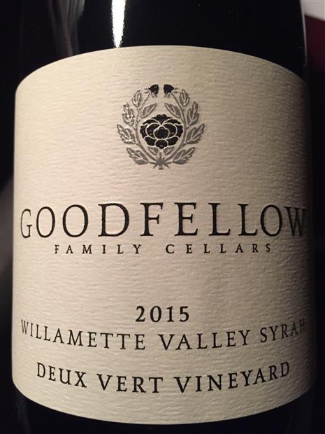 2015 Goodfellow Family Cellars Deux Vert, USA, Oregon, Willamette ...