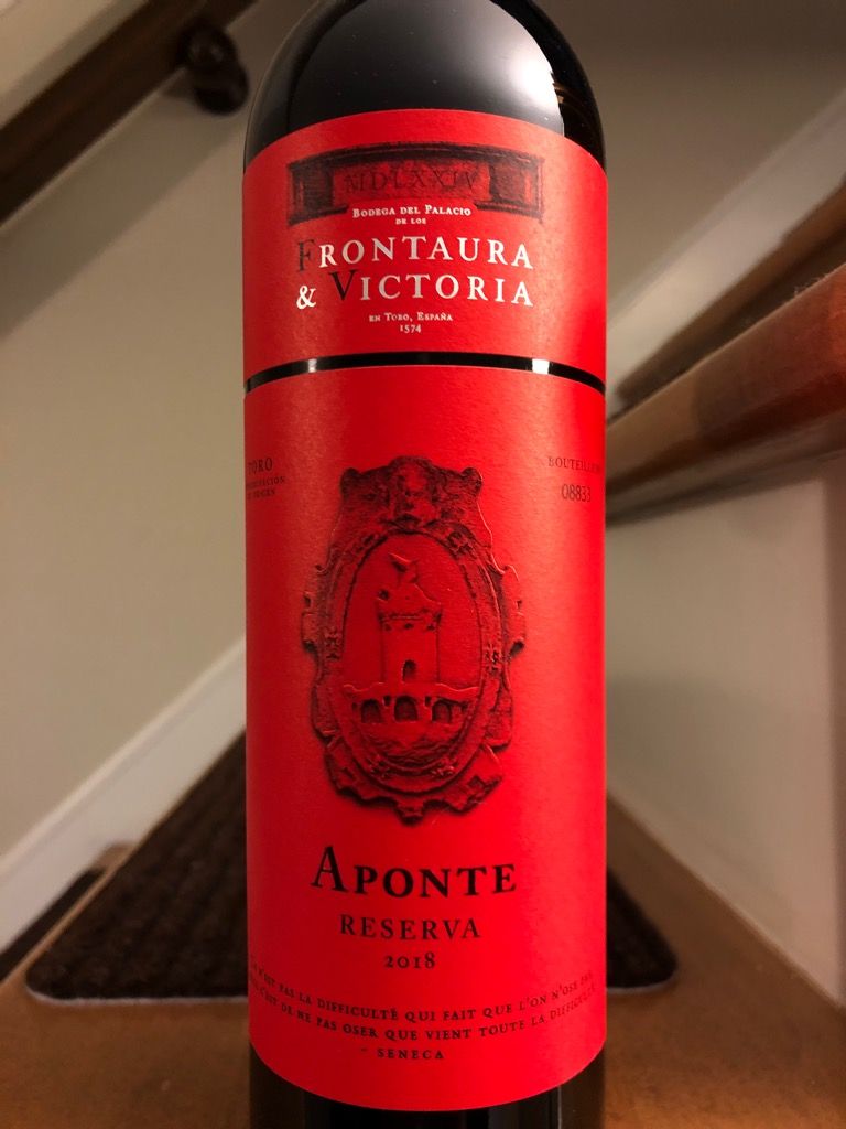 2019 Bodega del Palacio de los Frontaura y Victoria Toro Aponte Reserva ...