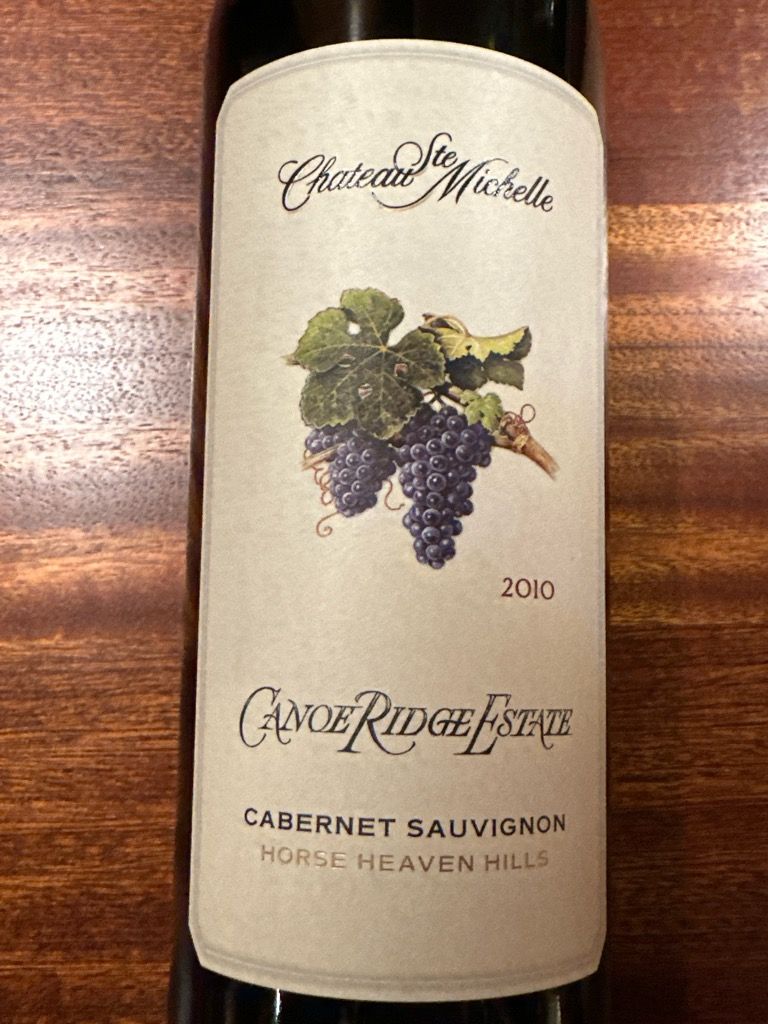 2010 Chateau Ste. Michelle Cabernet Sauvignon Canoe Ridge Estate ...