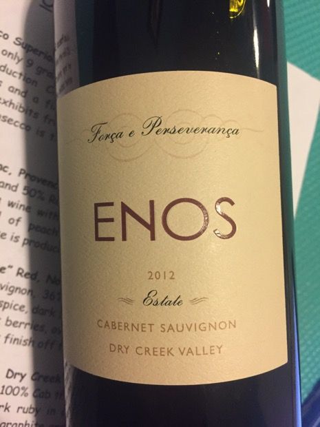 2010 Enos Vineyards Cabernet Sauvignon Dry Creek Valley Estate, USA ...