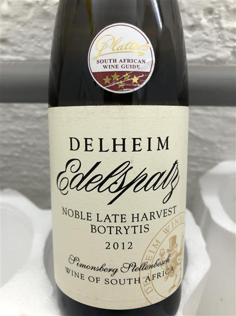2012 Delheim Riesling Edelspatz Noble Late Harvest, South Africa ...