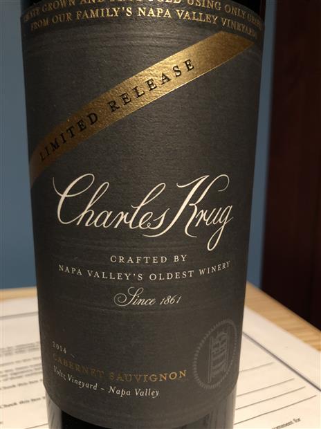 2013 Charles Krug Winery (Peter Mondavi Family) Limited Release Voltz ...