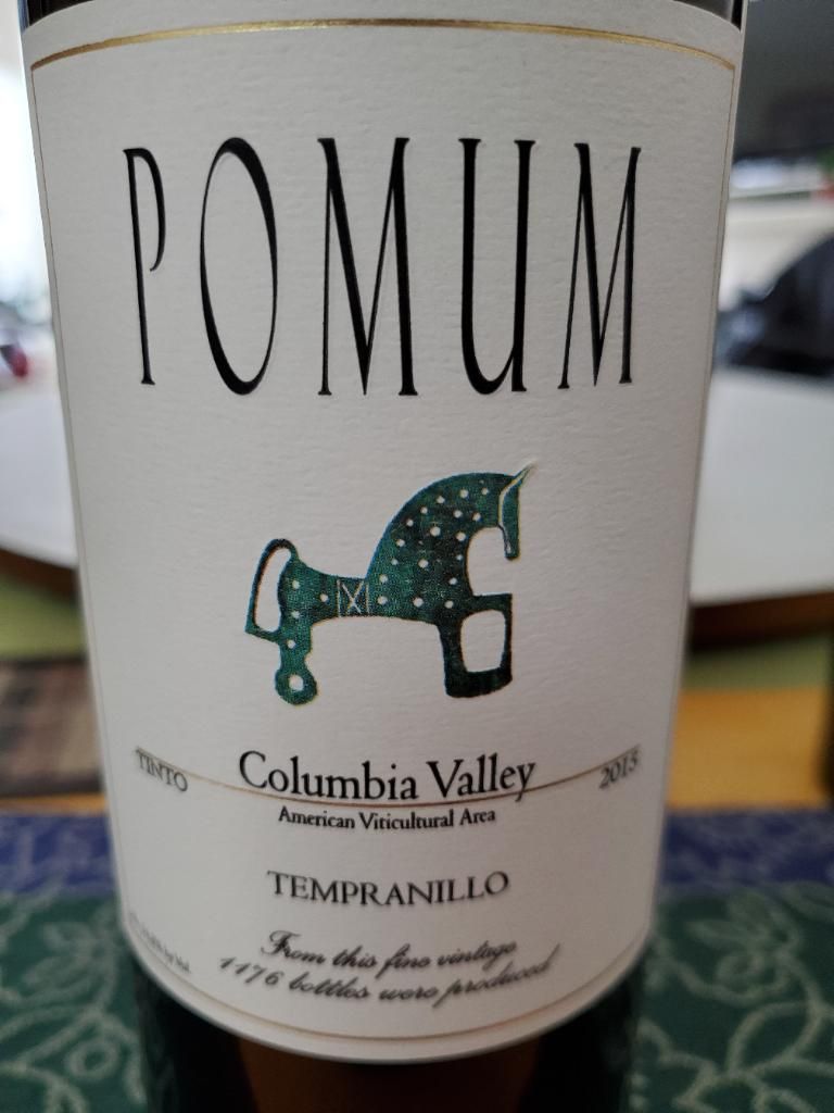 2015 Pomum Cellars Tempranillo Tinto, USA, Washington, Columbia Valley ...