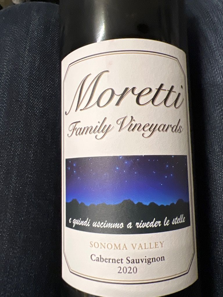 2019 Moretti Family Vineyards Cabernet Sauvignon, USA, California ...
