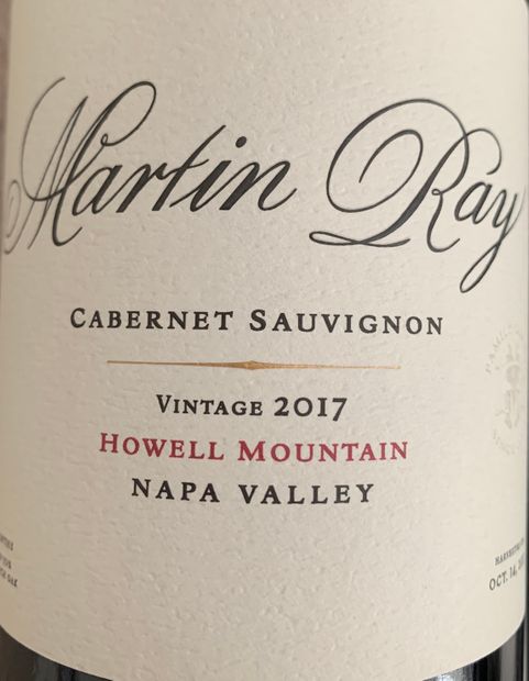 2017 Martin Ray Cabernet Sauvignon Howell Mountain, USA, California ...