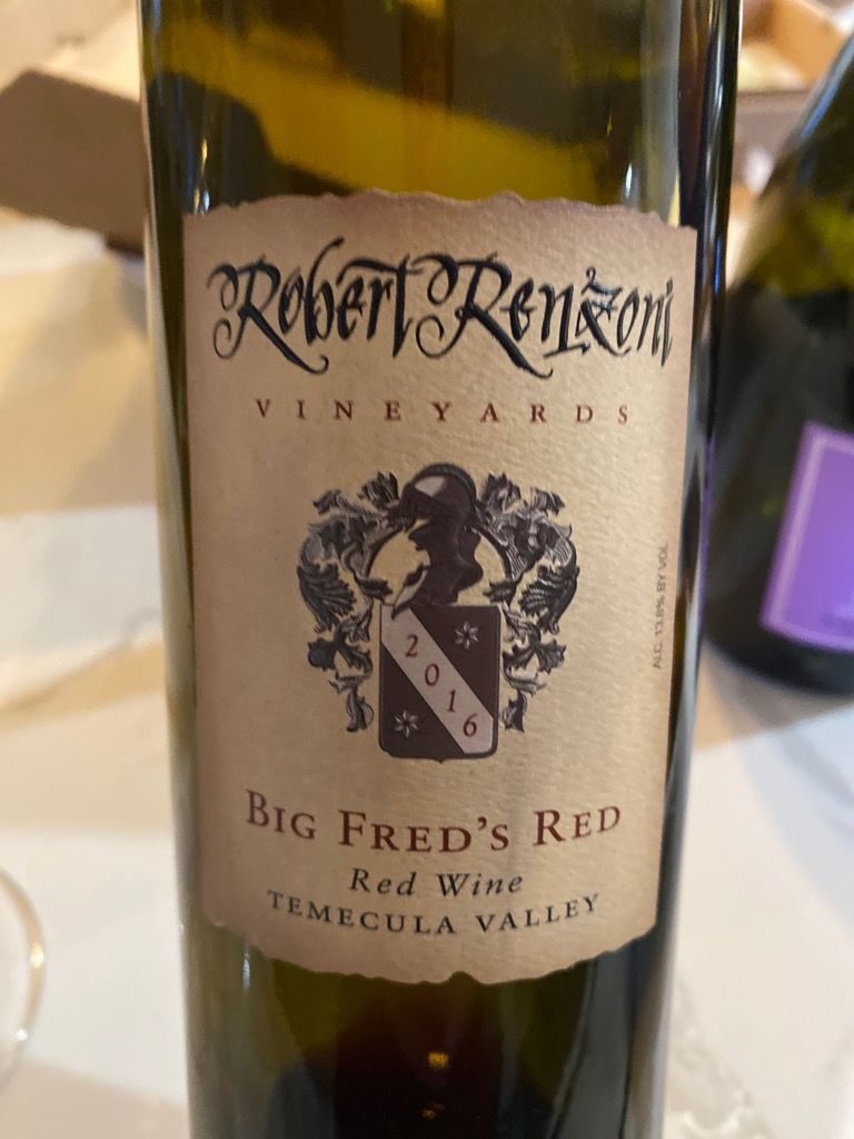 2016 Robert Renzoni Big Fred's Red, USA, California, South Coast ...