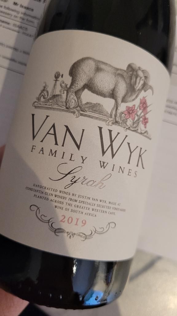 2020 Van Wyk Family Wines Syrah, South Africa, Western Cape - CellarTracker