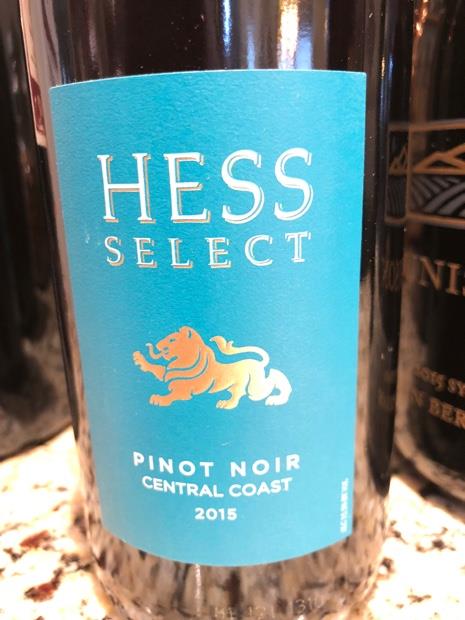 2015 The Hess Collection Pinot Noir Hess Select Central Coast, USA ...