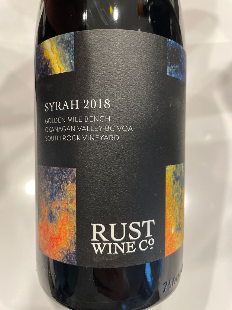 2019 Rust Wine Co Syrah South Rock Vineyard, Canada, British Columbia ...