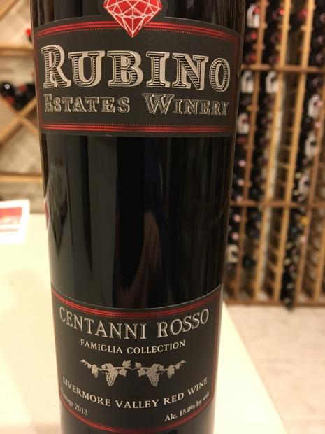 2012 Rubino Estates Winery Famiglia Collection Centanni Rosso, USA ...