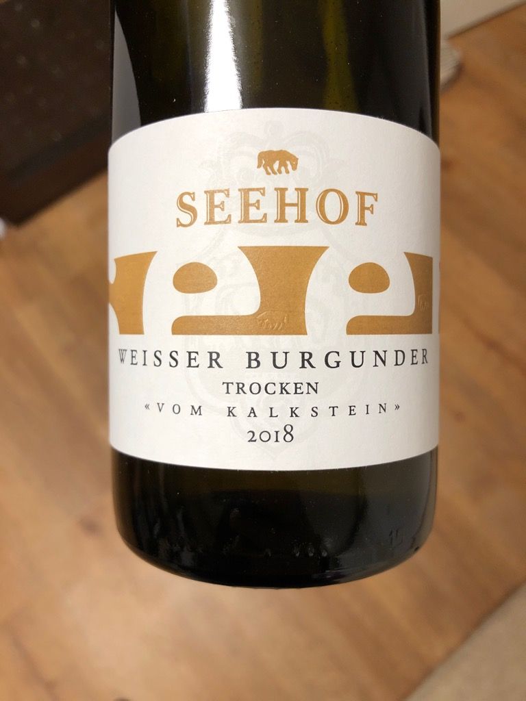 2021 Weingut Seehof Westhofener "Vom Kalkstein" Weissburgunder trocken ...