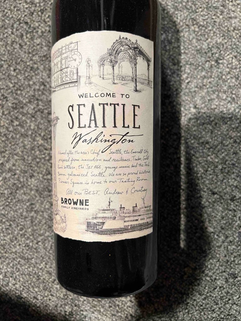 2019 Browne Family Vineyards City Collection Seattle, USA, Washington ...