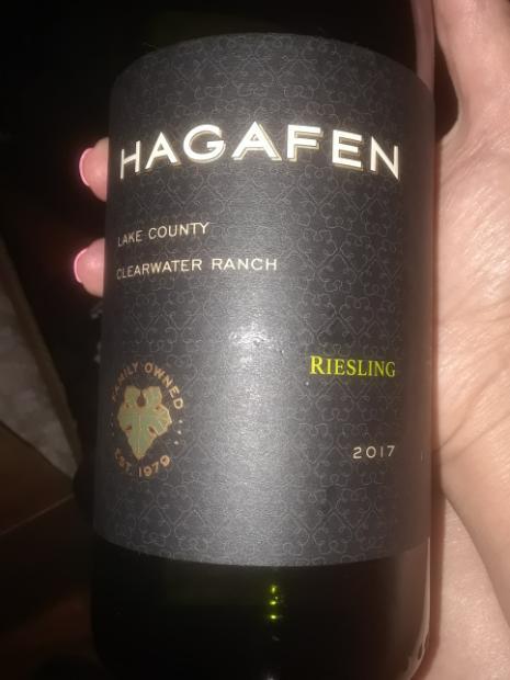 2017 Hagafen Riesling Clearwater Ranch, USA, California, North Coast ...