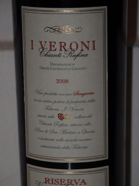 2008 I Veroni Chianti Rùfina Riserva, Italy, Tuscany, Chianti, Chianti ...