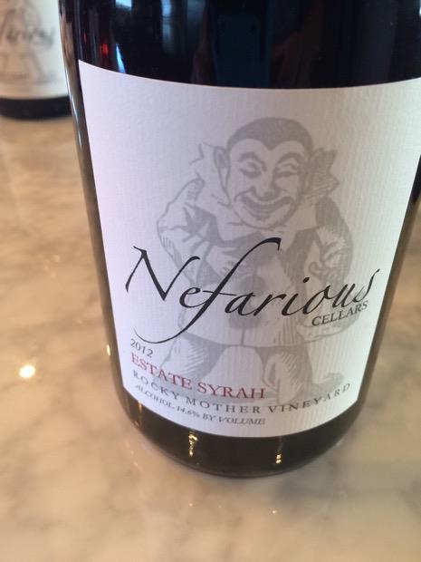 2012 Nefarious Cellars Syrah Estate Rocky Mother, USA, Washington ...