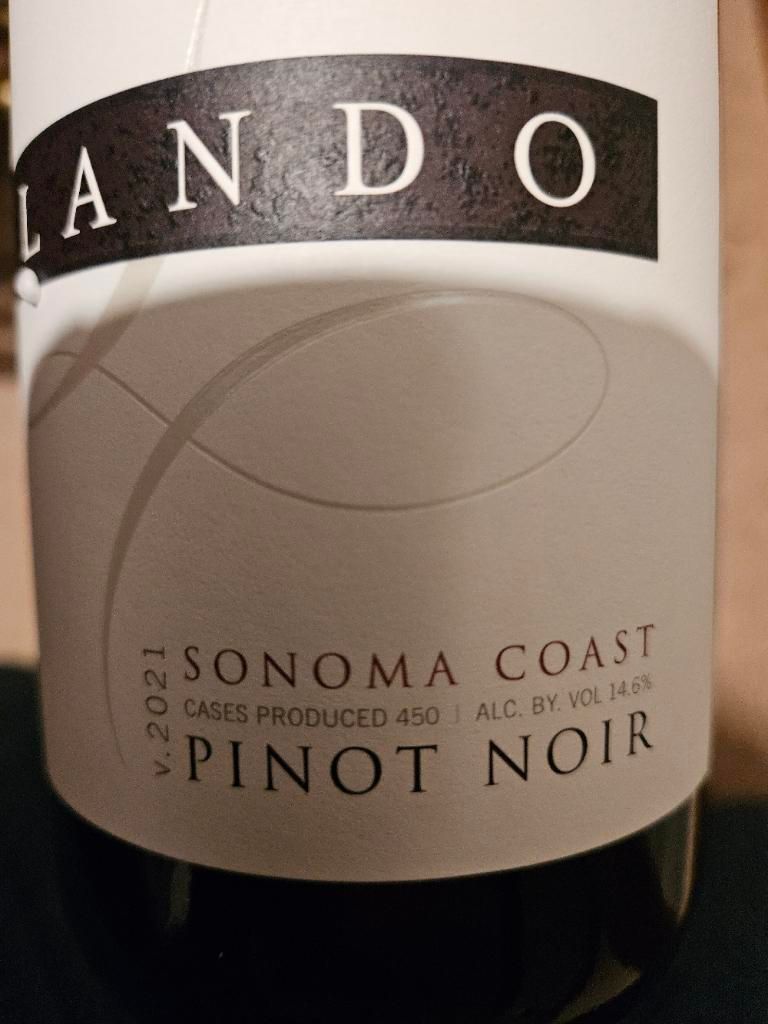 2021 Lando Wines Pinot Noir Sonoma Coast, USA, California, Sonoma ...
