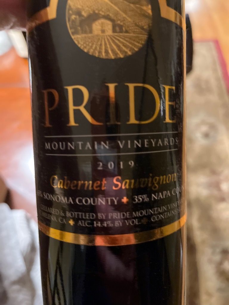 2019 Pride Mountain Vineyards Cabernet Sauvignon Premiere Napa Valley ...