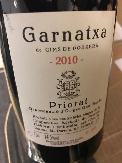 2010 Cims de Porrera Priorat Classic Garnatxa, Spain, Catalunya ...