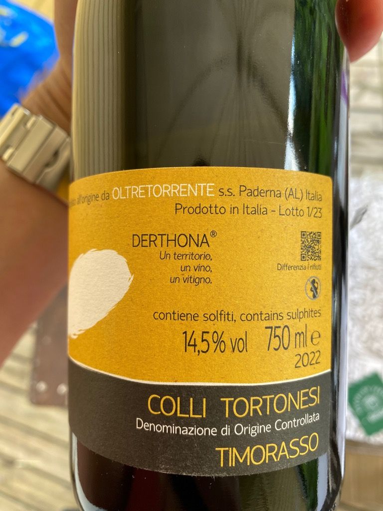 2022 Oltretorrente Timorasso Colli Tortonesi Derthona, Italy, Piedmont ...