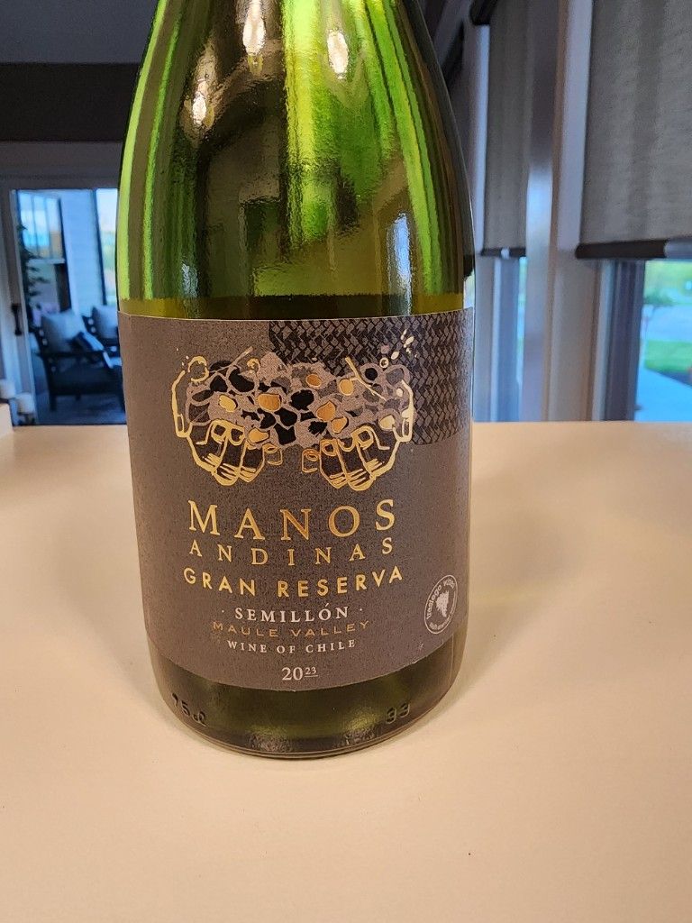 2023 Trasiego Sémillon Manos Andinas Gran Reserva, Chile, Maule Valley ...