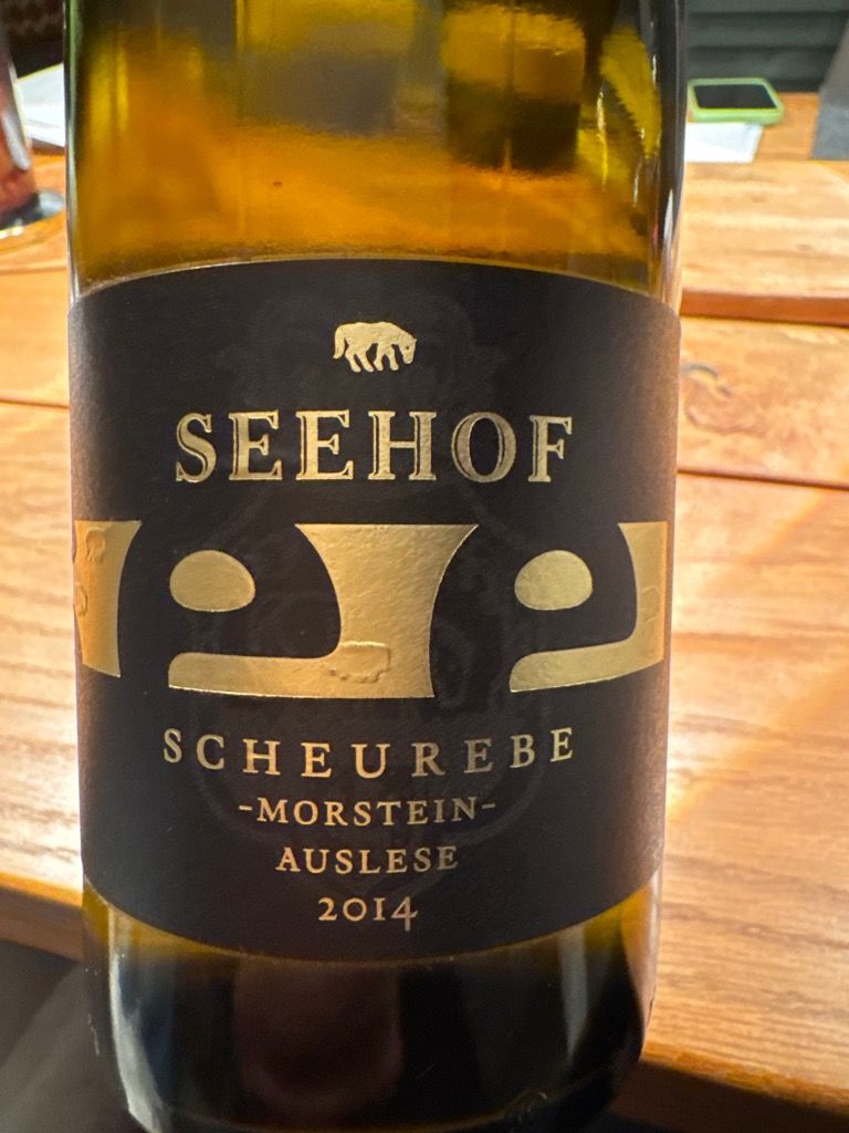 2014 Weingut Seehof Westhofener Morstein Scheurebe Auslese, Germany ...