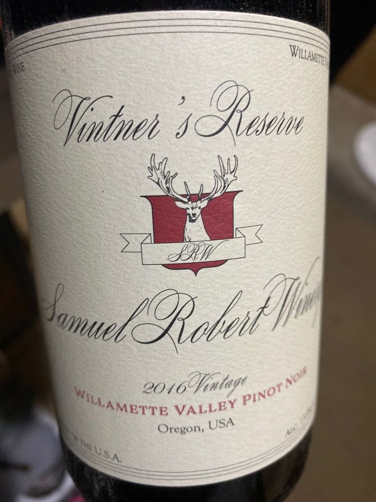 2016 Samuel Robert Winery Pinot Noir Vintner's Reserve, USA, Oregon ...