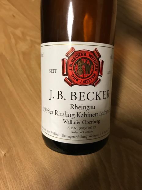 2015 J.B. Becker Wallufer Oberberg Riesling Kabinett trocken, Germany ...