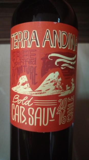 2016 Terra Andina Cabernet Sauvignon Bold, Chile, Central Valley ...