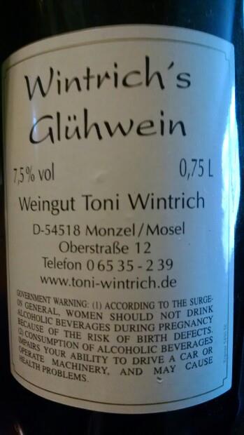 2005 Weingut Toni Wintrich Riesling Glühwein, Germany, Pfalz ...
