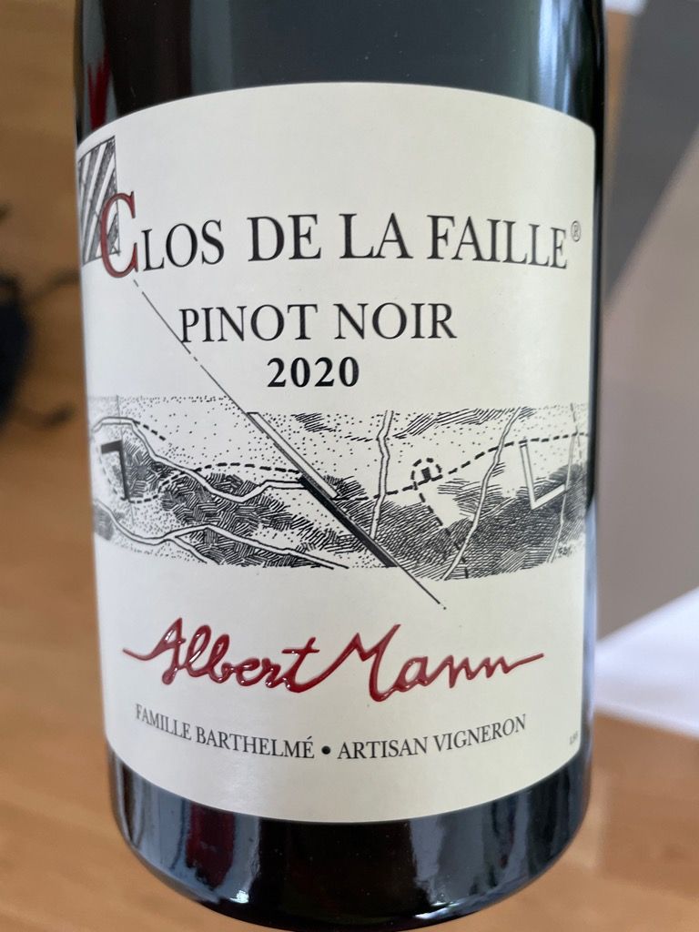 2020 Albert Mann Pinot Noir Clos de la Faille, France, Alsace ...