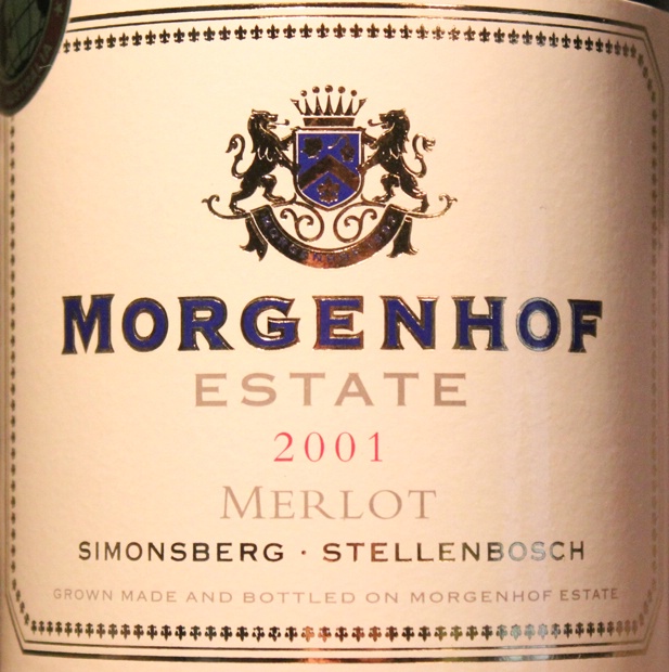 1997 Morgenhof Merlot, South Africa, Coastal Region, Stellenbosch ...