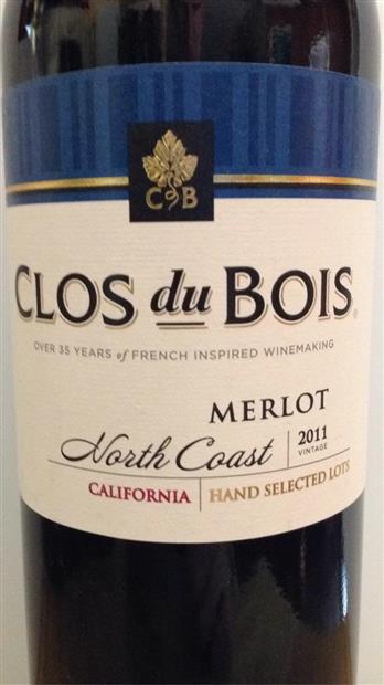 2011 Clos du Bois Merlot North Coast, USA, California, North Coast ...