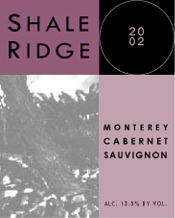 2001 Shale Ridge Cabernet Sauvignon, USA, California, Central Coast ...