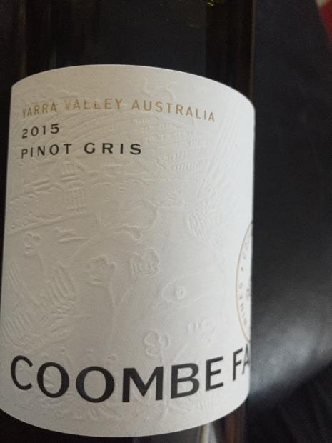 2015 Coombe Pinot Gris, Australia, Victoria, Port Phillip, Yarra Valley ...