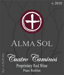 2010 Alma Sol Winery Cuatro Caminos, USA, California, Central Coast ...
