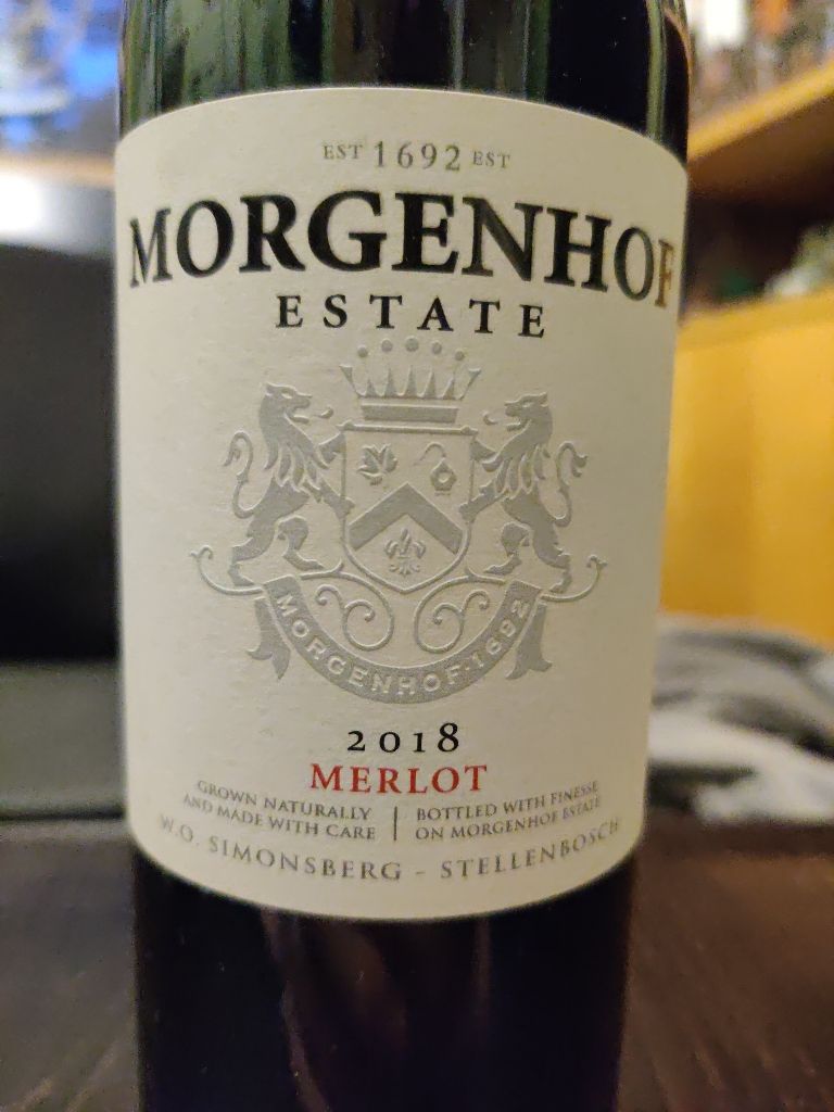 2018 Morgenhof Merlot, South Africa, Coastal Region, Stellenbosch ...