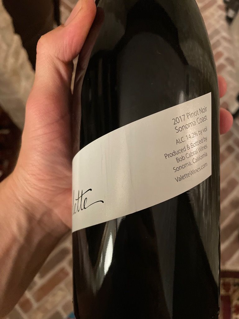 2019 Valette Wines Pinot Noir, USA, California, Sonoma County, Sonoma ...