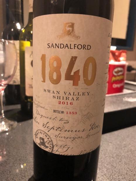 2016 Sandalford Shiraz Prendiville Reserve, Australia, Western ...
