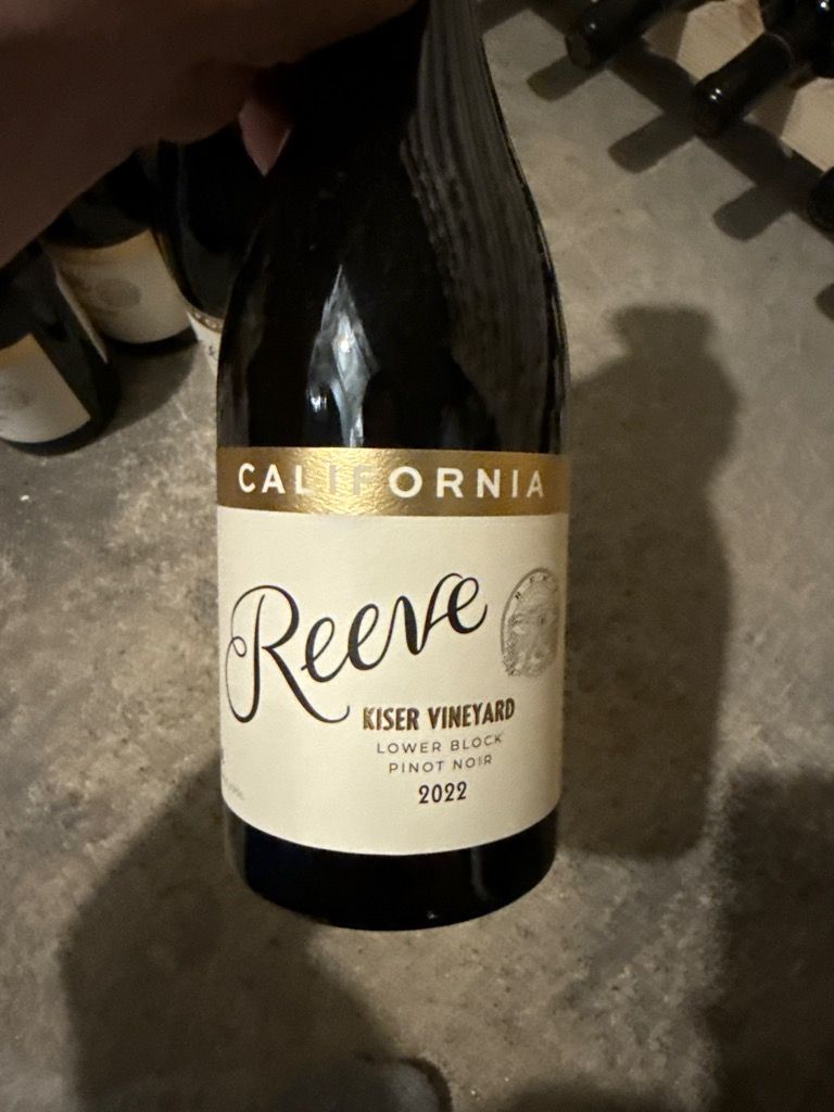 2022 Reeve Wines Pinot Noir Kiser Vineyard Lower Block, USA, California ...