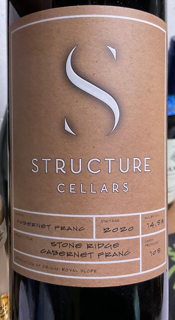 2020 Structure Cellars Cabernet Franc Stone Ridge, USA, Washington ...