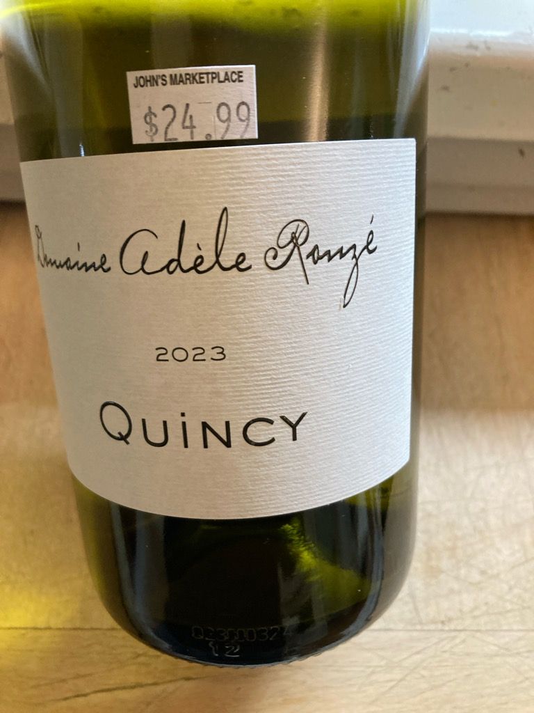 2023 Domaine du Adéle Rouzé Quincy, France, Loire Valley, Upper Loire ...